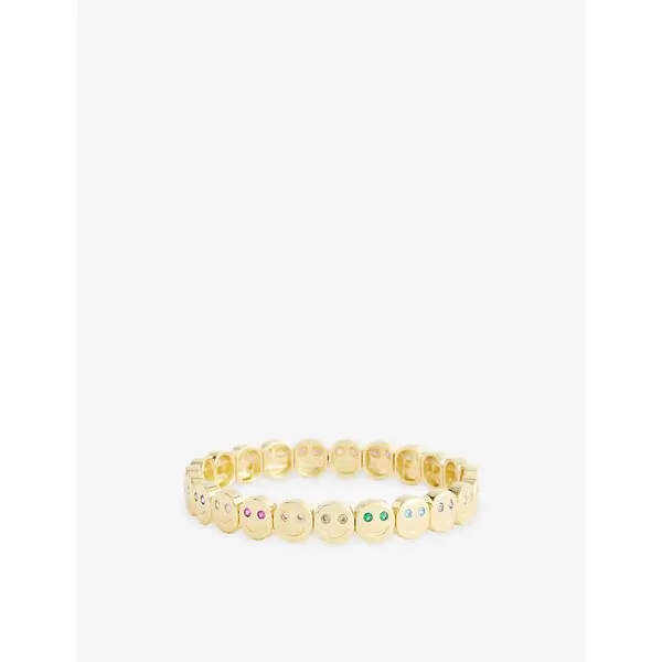 LISA GOZLAN Happy Face Bracelet - Yellow Gold / Multi