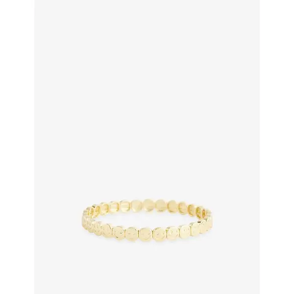 LISA GOZLAN Mini Classic Happy Face Bracelet - Yellow Gold