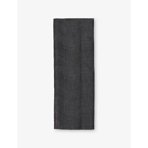 Zadig&Voltaire Nuage Logo-print Wool And Cashmere-blend Scarf - Black