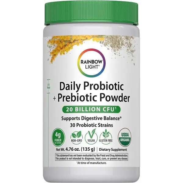 RAINBOW LIGHT Organic Daily Probiotic 20 Billion + Prebiotic Powder 4.76oz Powder - One-color