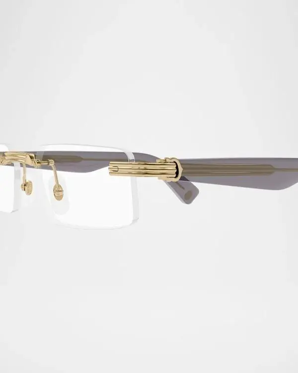 Cartier Rimless Rectangle Optical Glasses - Gold