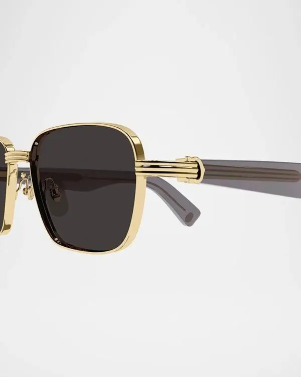 Cartier C-hinge Metal Rectangle Sunglasses