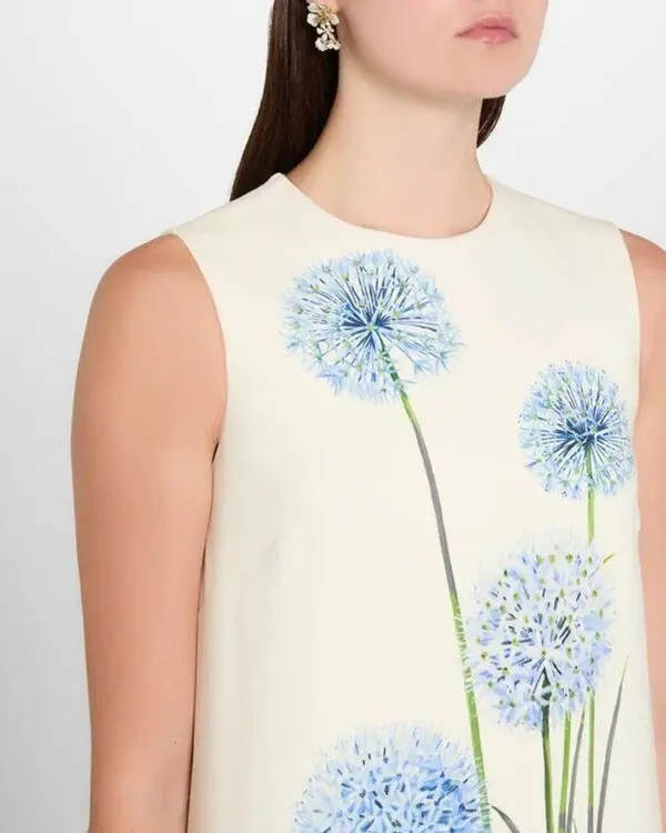 Oscar De La Renta Allium-print Mini Shift Dress - Blue/white