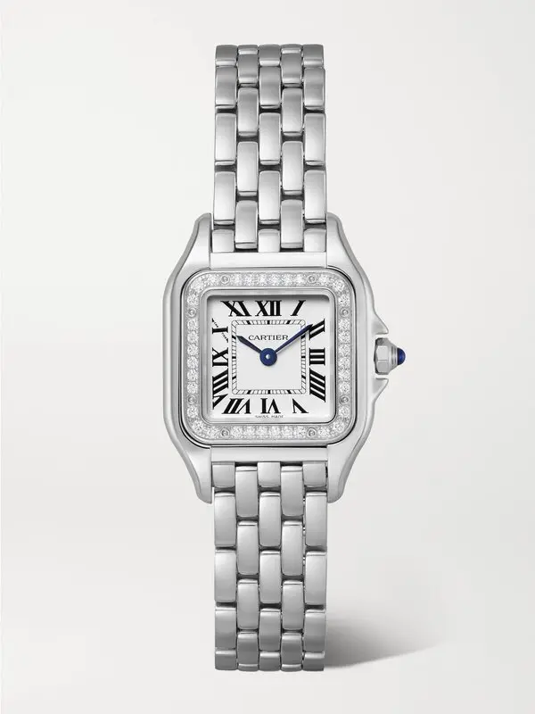 Cartier Panthère De Small 23mm Diamond Watch - Gray