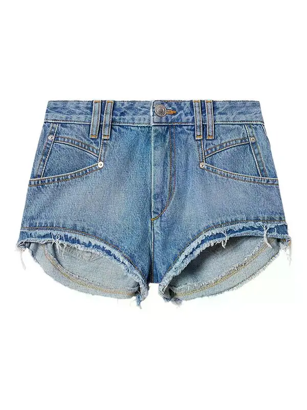 Isabel Marant Étoile Eneidala Frayed Denim Shorts