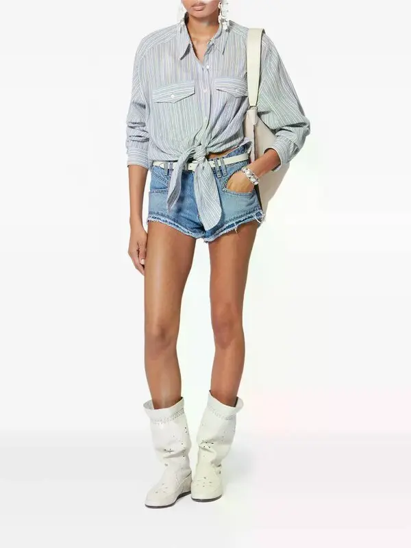 Isabel Marant Étoile Eneidala Frayed Denim Shorts