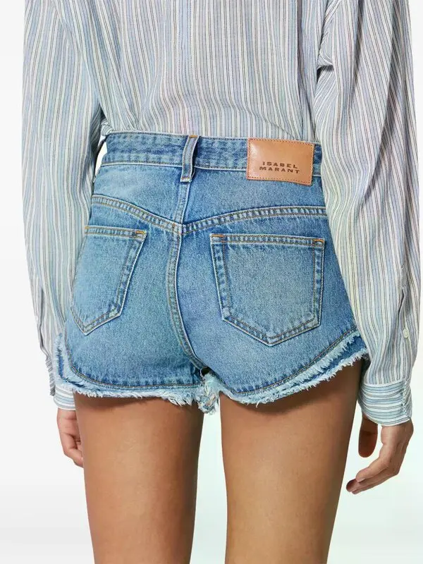 Isabel Marant Étoile Eneidala Frayed Denim Shorts