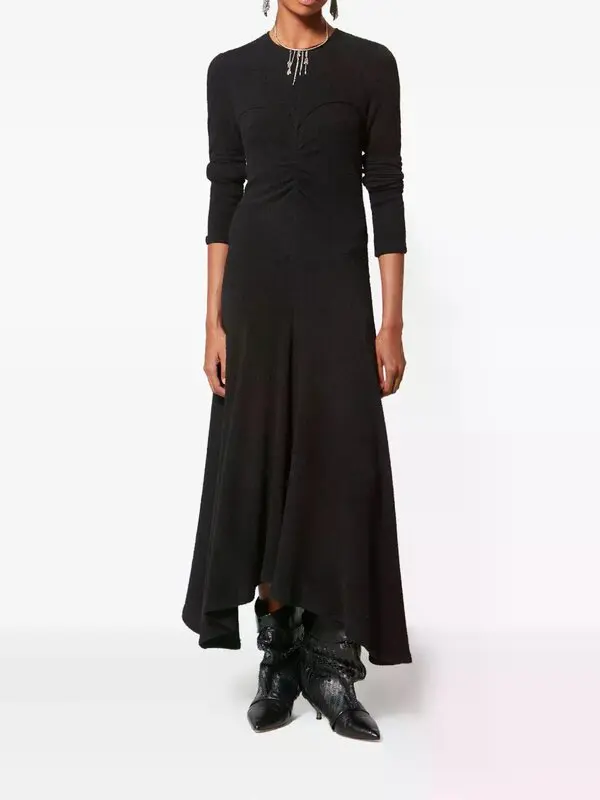 Isabel Marant Étoile Flora Ruched Long Sleeve Dress - Black