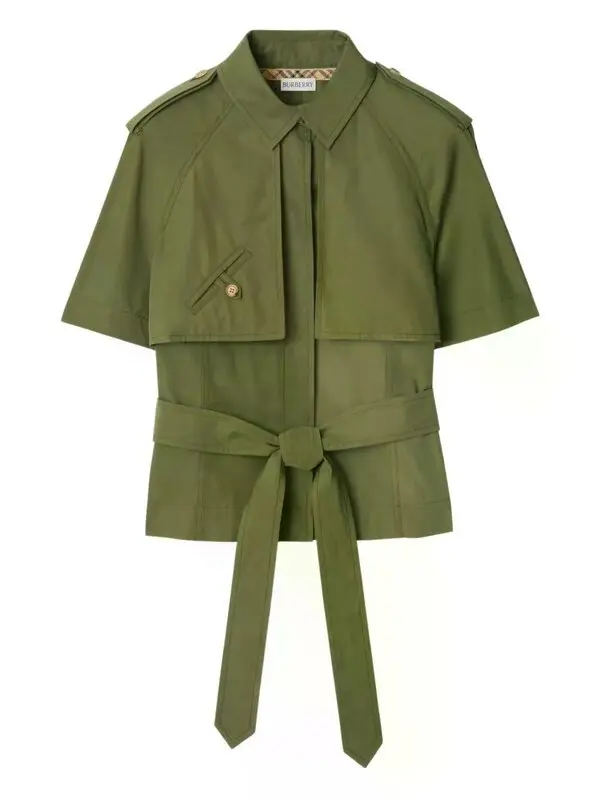 Burberry Cropped Cotton Poplin Trench Shirt