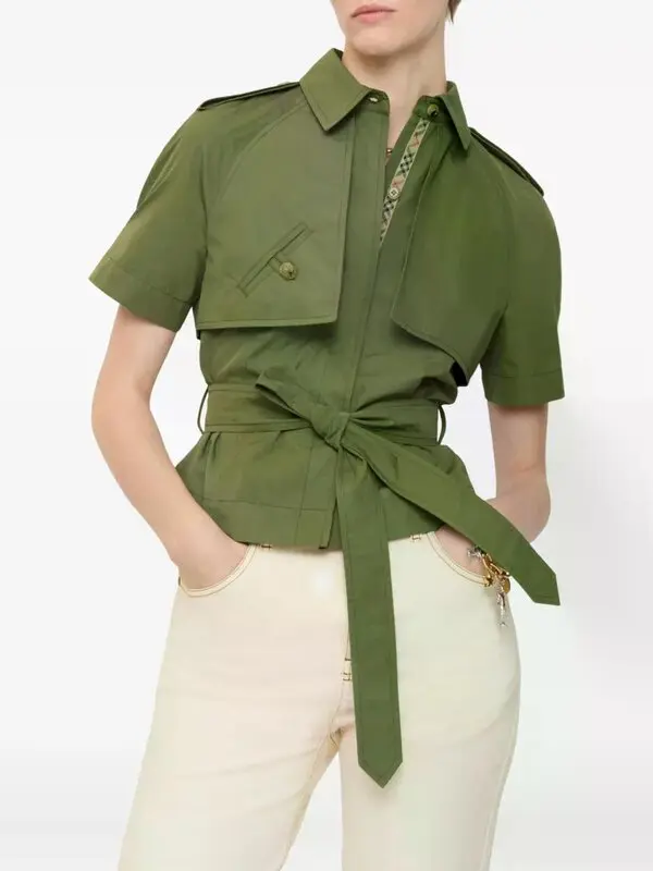 Burberry Cropped Cotton Poplin Trench Shirt