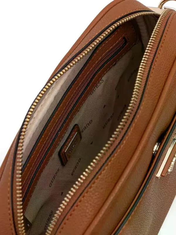 Guess Logo-plaque Crossbody Bag - Brown