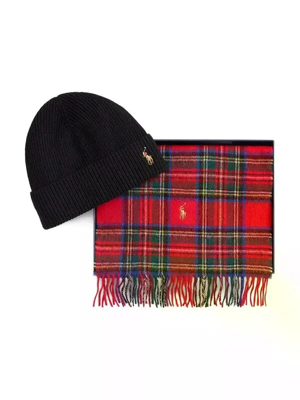 Polo Ralph Lauren Logo-embroidered Beanie And Scarf Set