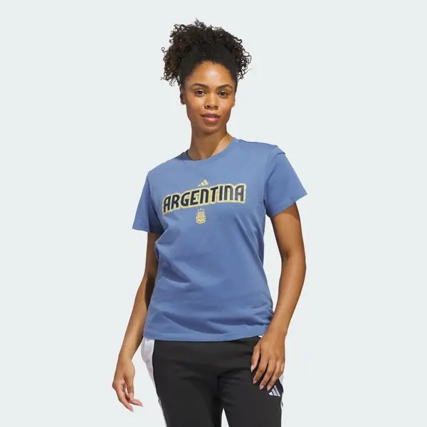 Adidas World Cup 26 Argentina Home Graphic Tee - Crew Blue