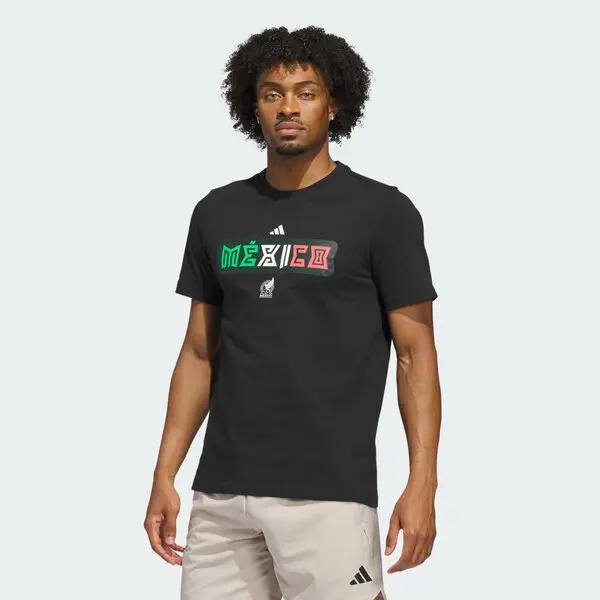 Adidas World Cup 26 Mexico Home Graphic Tee - Black