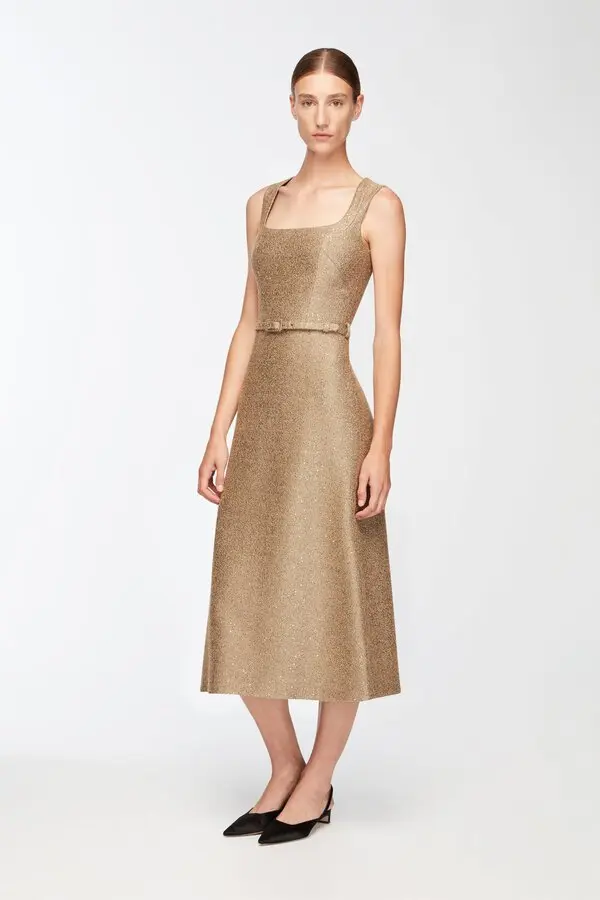 EMILIA WICKSTEAD Sequined Tweed Midi Dress