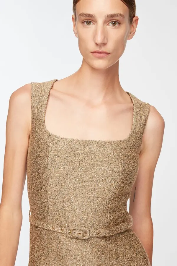 EMILIA WICKSTEAD Sequined Tweed Midi Dress
