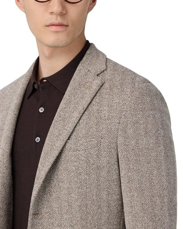Boggi Milano Herringbone Jacket - Taupe