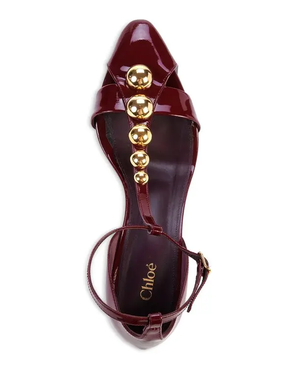 Chloé Cleia Embellished Sandals - Grenat