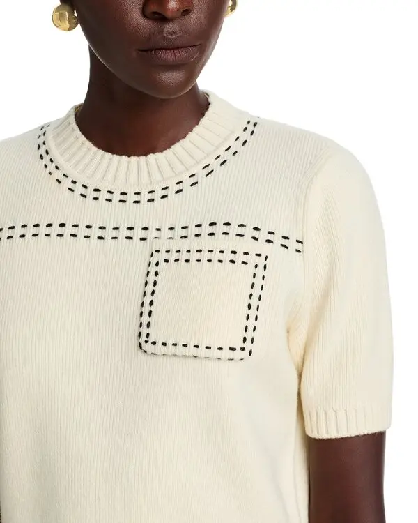 TOCCIN Kelly Pocket Tee - Ivory/jet