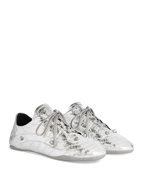 Balenciaga Quilted Leather Sneakers - Silver