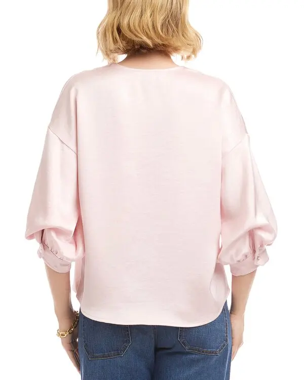 Karen Kane Lantern Sleeve Satin Shirt