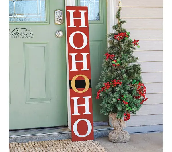 SINCERE SURROUNDINGS 47' Santa Belt Ho Ho Ho Po Rch Board - One-color