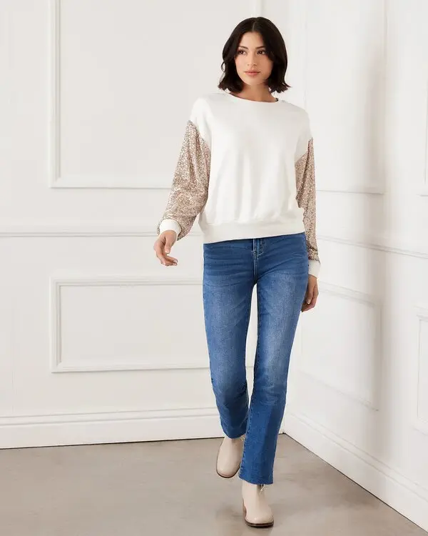 Karen Kane Sequined Sleeve Sweater