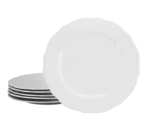 ELAMA Henryi 6 Piece 10.6 In Porcelain Dinner P Late Set White - One-color