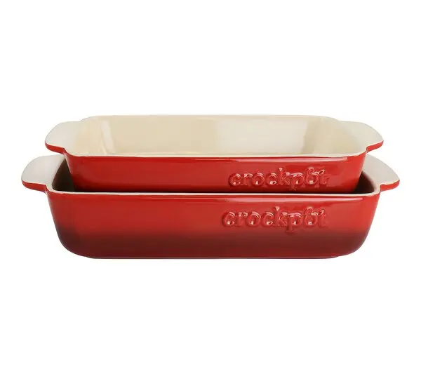 CROCK-POT Crock Pot Artisan 2 Piece Stoneware Bake Pans In Gradient Red - One-color