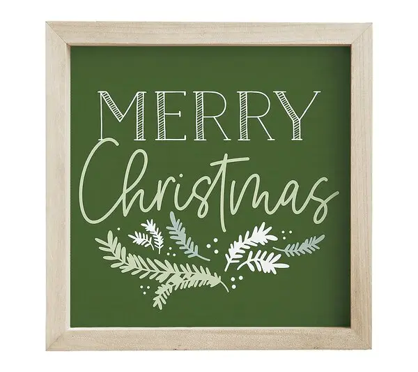 SINCERE SURROUNDINGS 10' Merry Christmas Green Ustic Frame