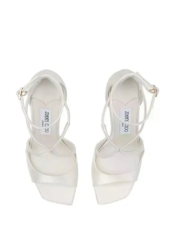 JIMMY CHOO Azia 95 T-strap Sandals - White