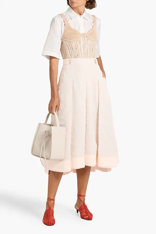 3.1 Phillip Lim Pleated Fil Coupé Jacquard Midi Skirt