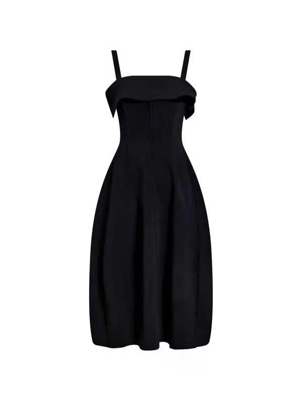 Proenza Schouler Blanca Ruffled Midi Dress - Black