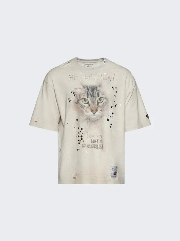 Mihara Yasuhiro Embellished Distressed Tee - Grey