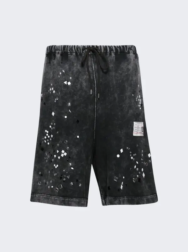 Mihara Yasuhiro Embellished Bleached Shorts - Black