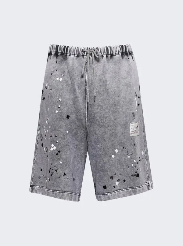 Mihara Yasuhiro Embellished Bleached Shorts - Grey