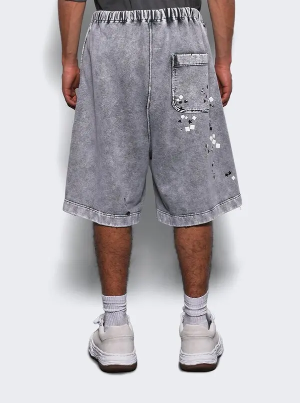 Mihara Yasuhiro Embellished Bleached Shorts - Grey