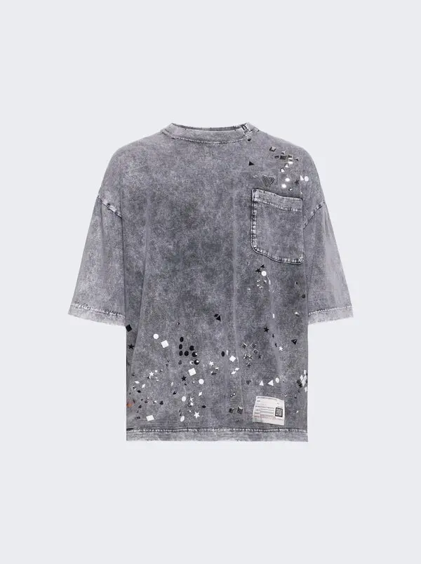 Mihara Yasuhiro Embellished Bleached Tee - Grey