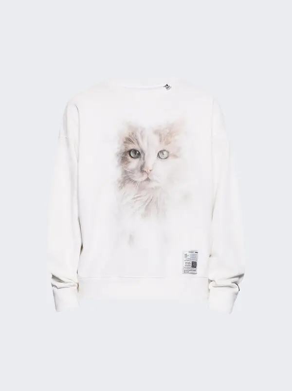 Mihara Yasuhiro Cat Printed Pullover - White