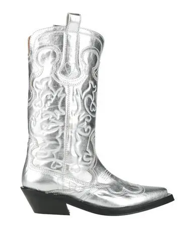 GANNI Cowboy Boots - Silver