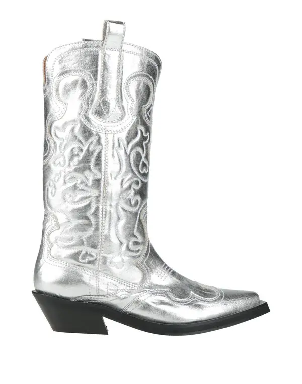 GANNI Cowboy Boots - Silver