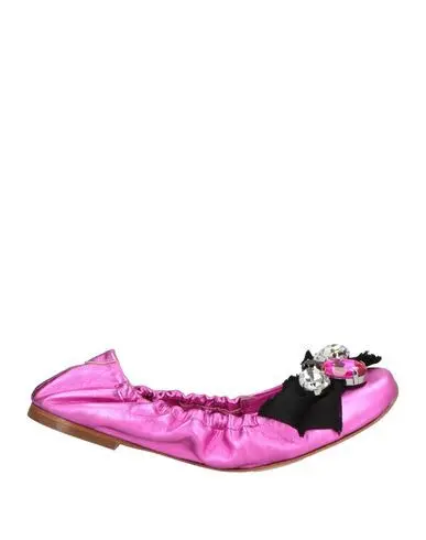 Casadei Lime Leather Ballet Flats - Purple