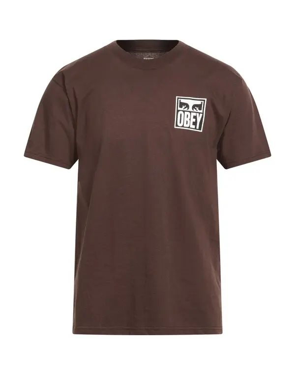 Obey T-shirt Size Cotton - Brown