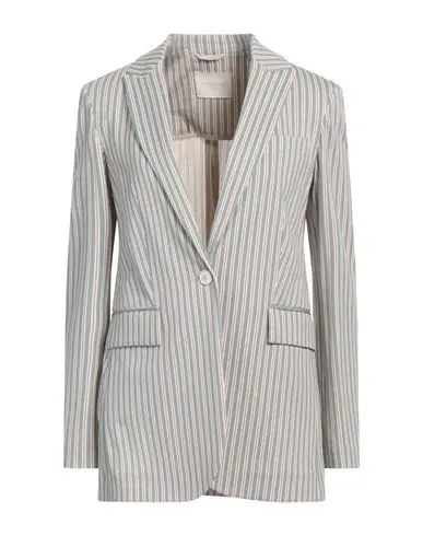 CIRCOLO 1901 Single-breasted Striped Blazer - Sage Green
