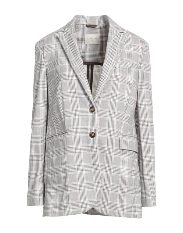 CIRCOLO 1901 Single-breasted Glen Plaid Blazer - Brown