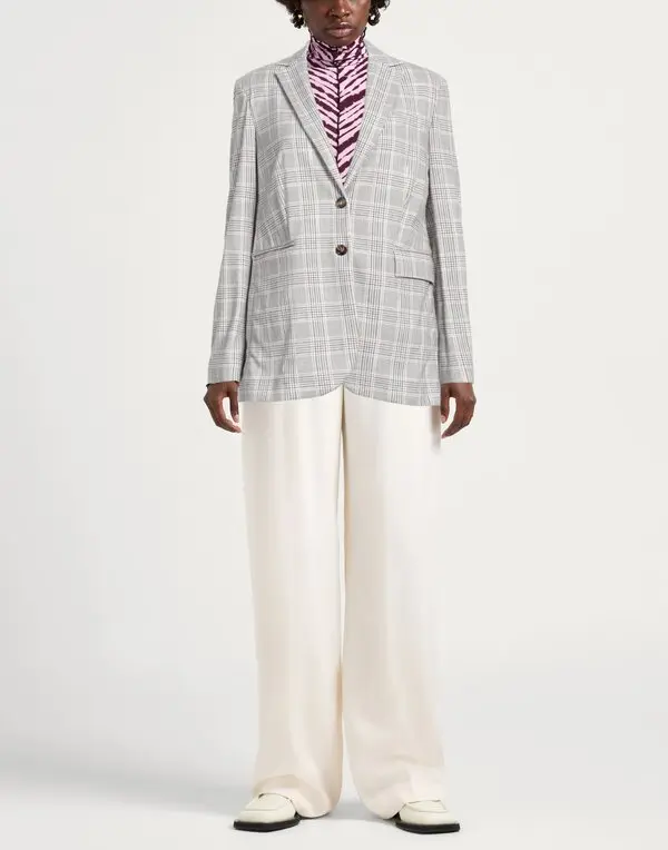 CIRCOLO 1901 Single-breasted Glen Plaid Blazer - Brown