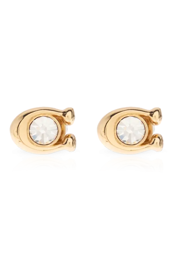 COACH Stud Brass Earrings - Gold