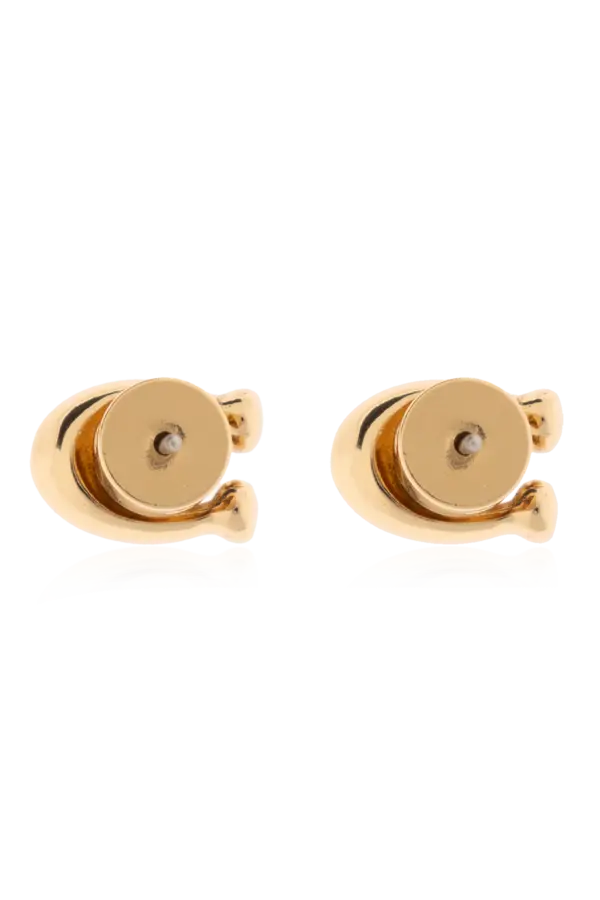 COACH Stud Brass Earrings - Gold