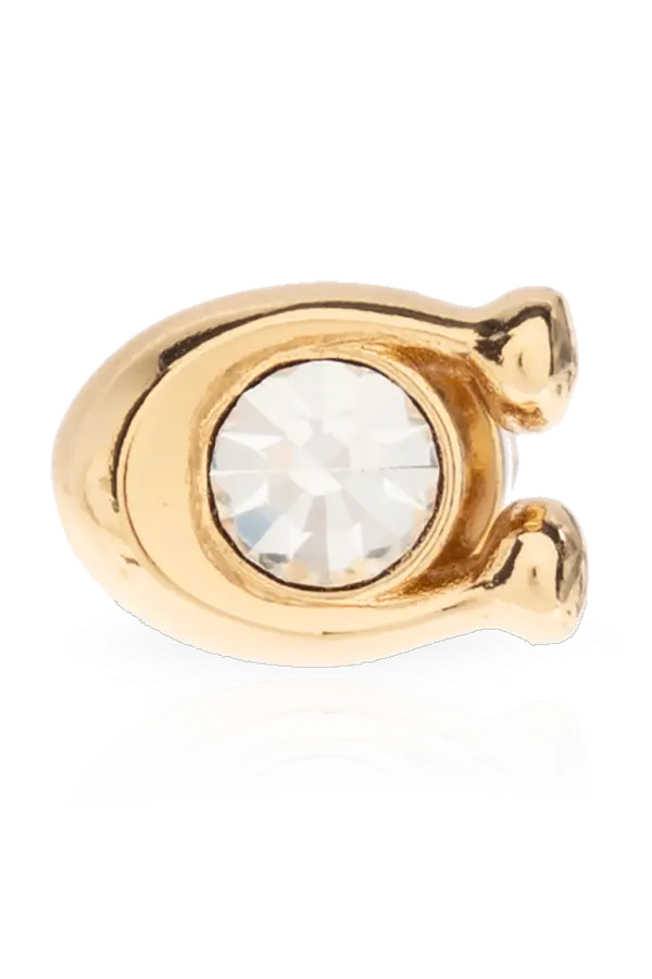 COACH Stud Brass Earrings - Gold