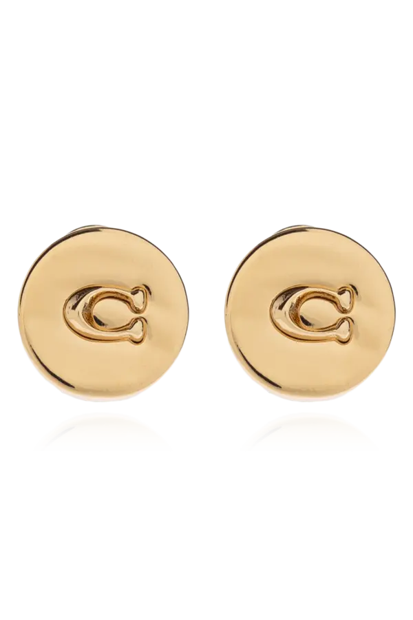 COACH Brass Stud Earrings - Gold